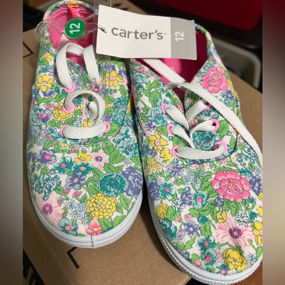 Carter's | Shoes | Carters Floral Canvas Kids Sneakers Colorful Spring ...